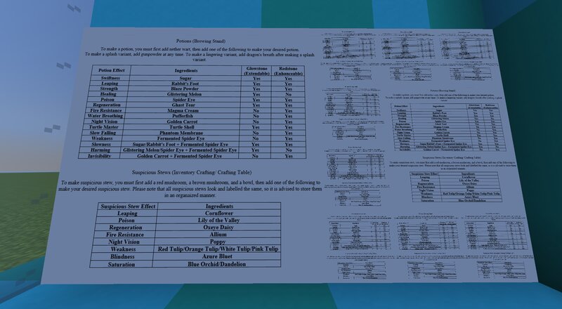 Potion Guide (W/ Suspicious Stew) Minecraft Texture Pack