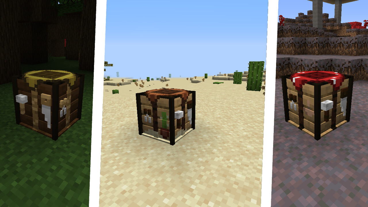 3D Crafting table Biome variation Minecraft Texture Pack