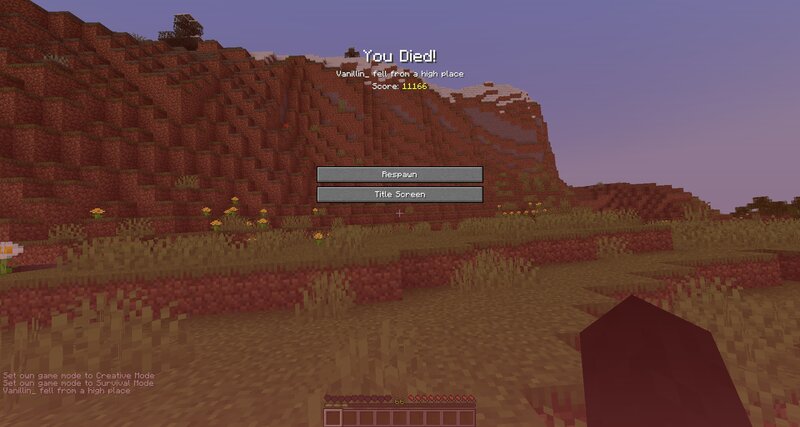Uncapitalized Death Screen Minecraft Texture Pack