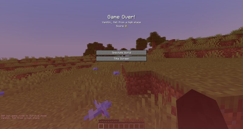 Uncapitalized Death Screen Minecraft Texture Pack