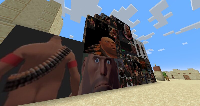 minecraft but all the paintings are the heavy tf2 Minecraft Texture Pack