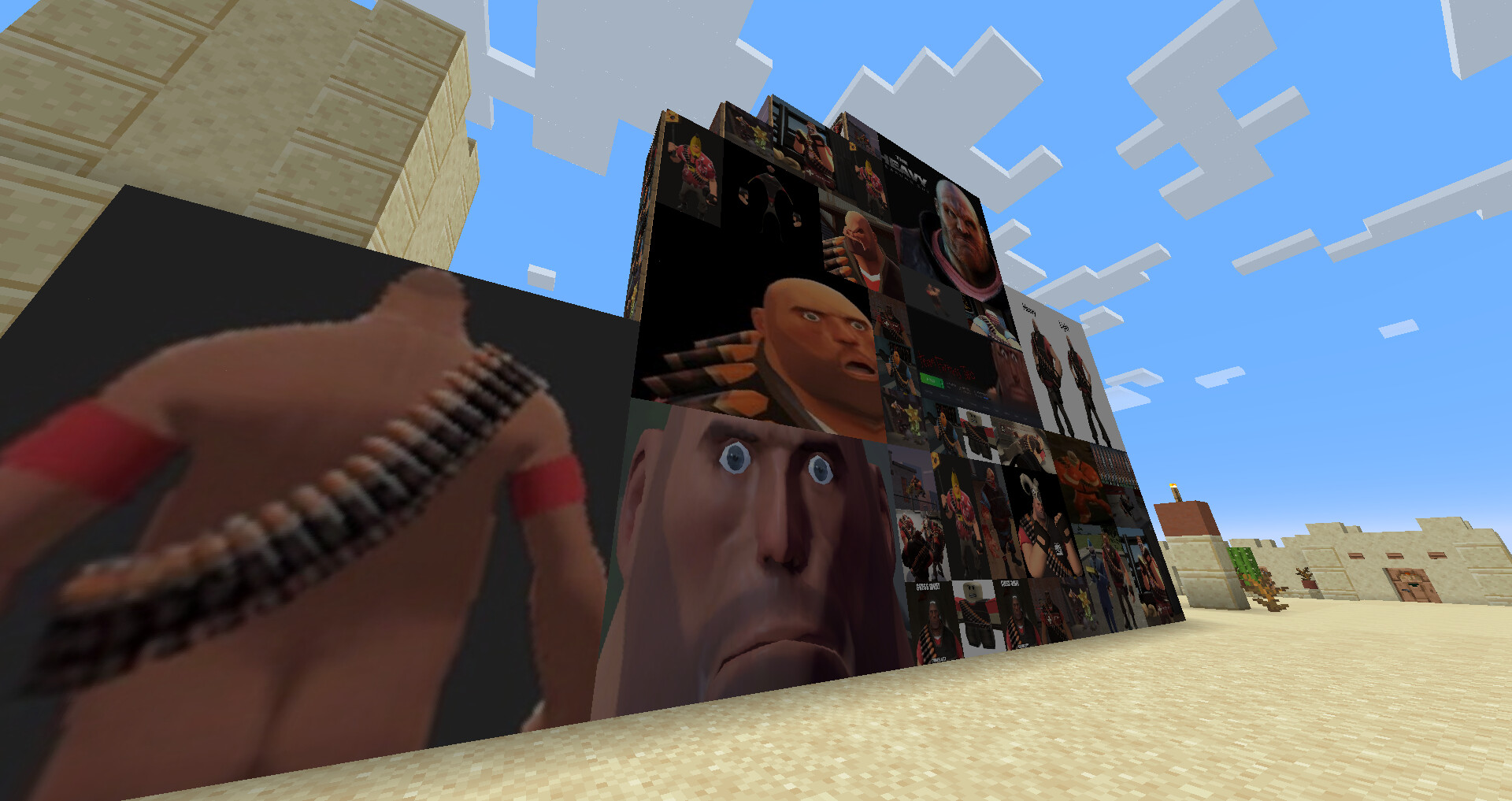 minecraft but all the paintings are the heavy tf2 Minecraft Texture Pack