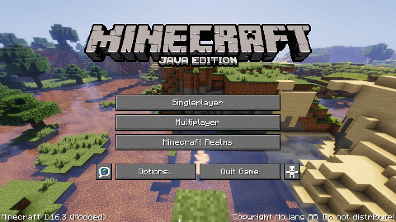 Minecraft Title Screen With Shaders Minecraft Texture Pack