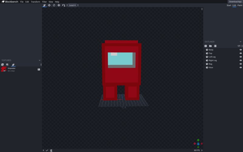 Among Us Crewmate/Imposter Model Minecraft Texture Pack