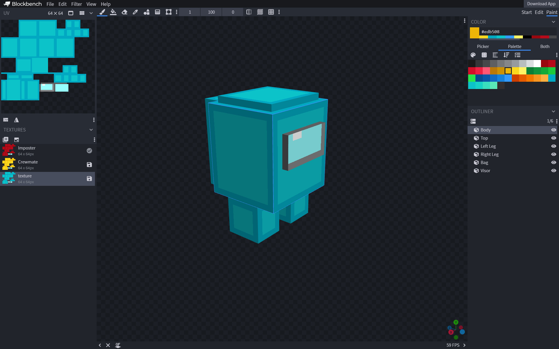 Among Us Crewmate/Imposter Model Minecraft Texture Pack