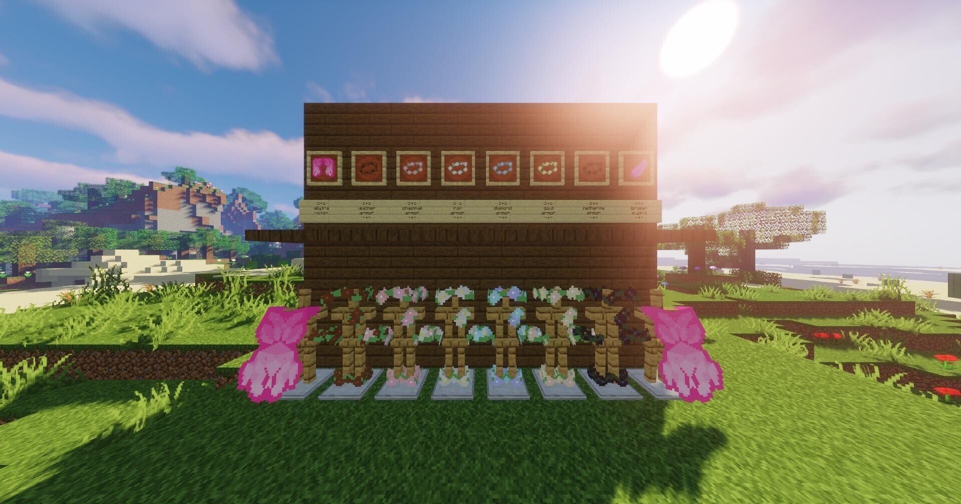 Flower Armor 32x (Pink Elytra) Minecraft Texture Pack