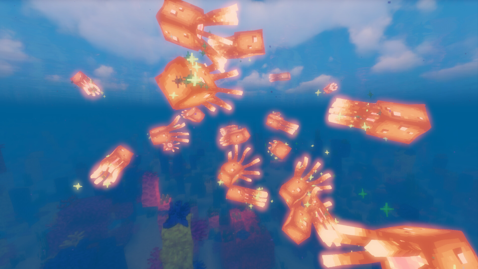 Rainbow Glow Squids Minecraft Texture Pack