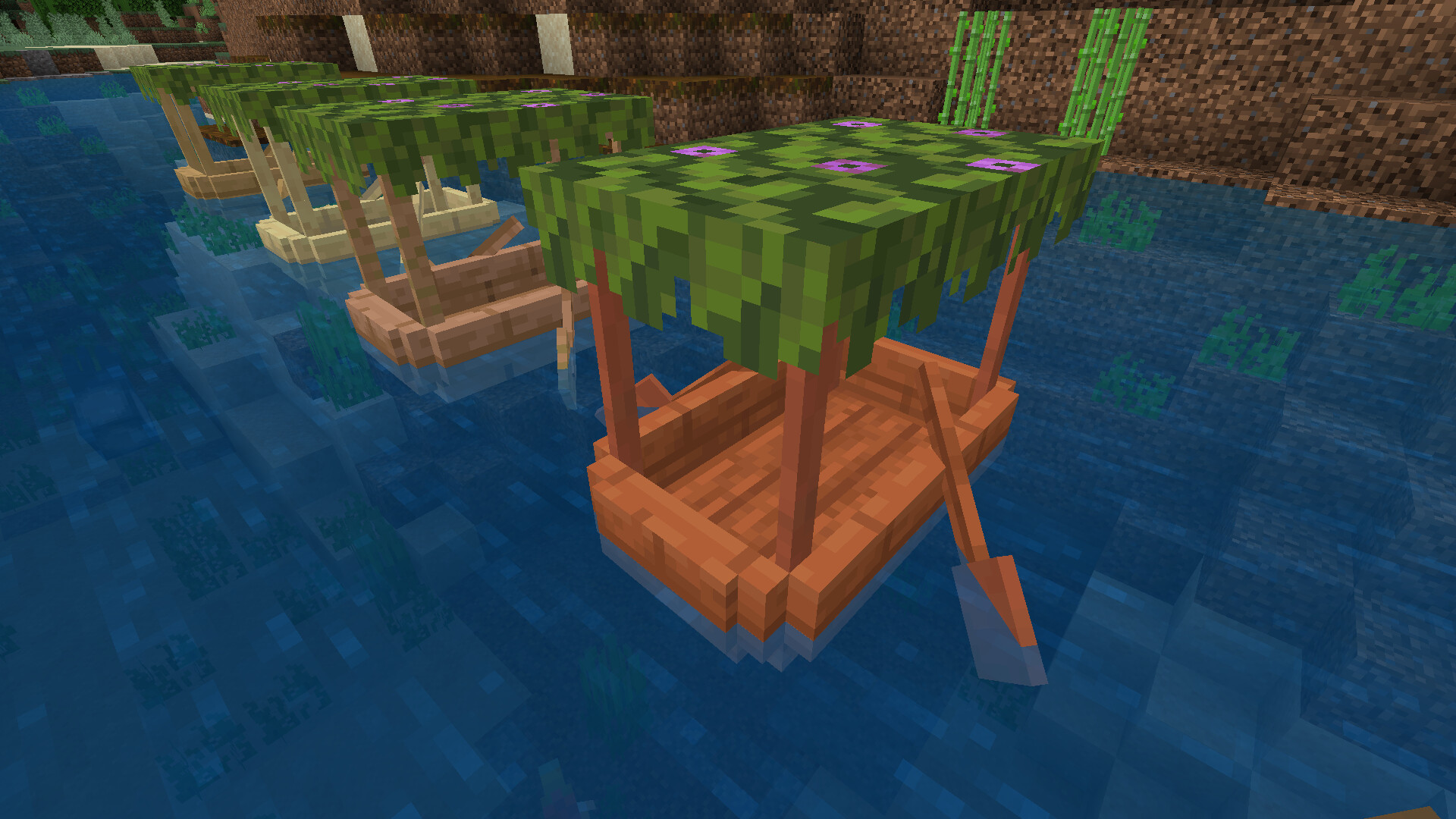 [BEDROCK] Cute Azalea Boats !! Minecraft Texture Pack