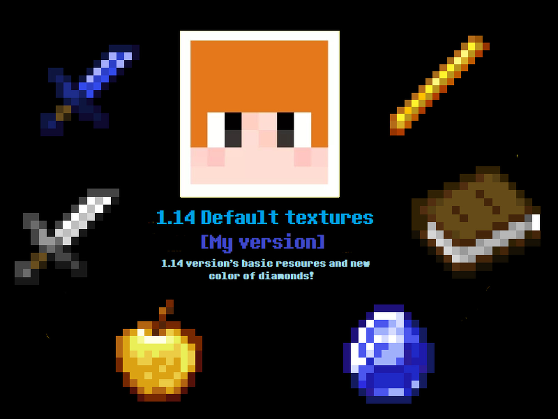 Blue Diamond(1.14 Default textures) Minecraft Texture Pack