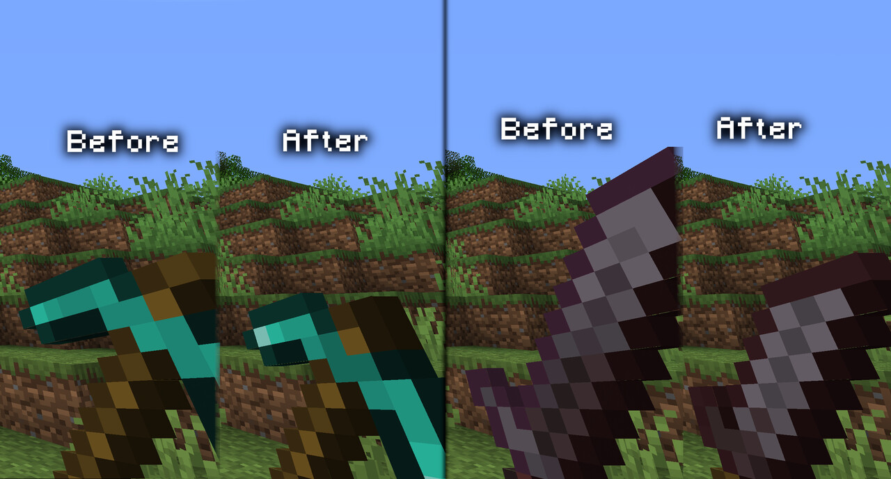 Shorter and Smaller Tools [1.16.X] Minecraft Texture Pack