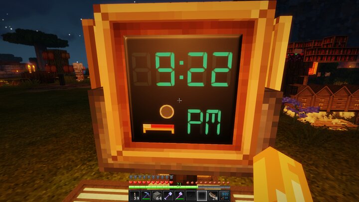Z-Pack 12hr Blue Digital Clock Minecraft Texture Pack