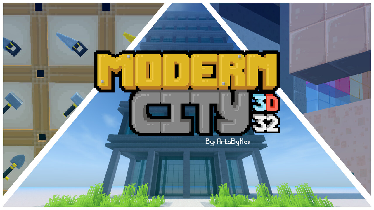 Modern City Construction - Stylized 3D Minecraft Texture Pack