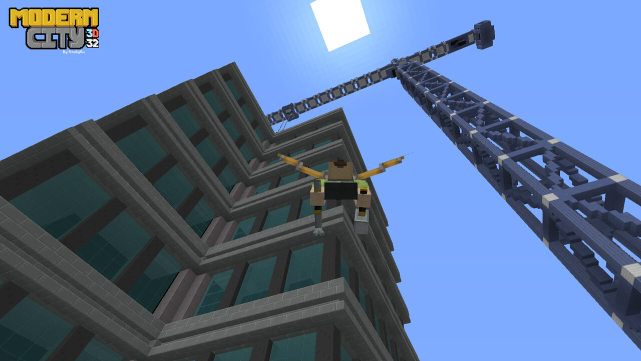 Modern City Construction - Stylized 3D Minecraft Texture Pack