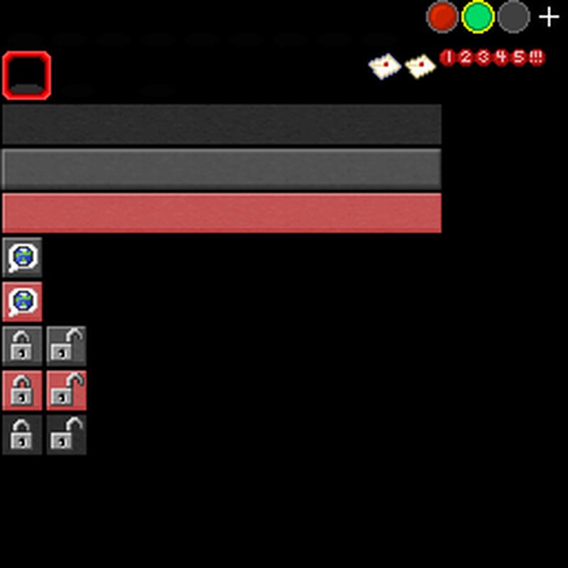 Dark GUI w. red additions Minecraft Texture Pack