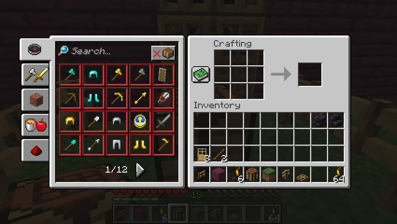 Transparent Inventory GUI Minecraft Texture Pack