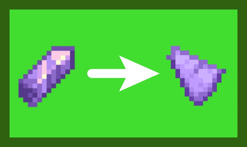 Amethyst Shard to Prismarine Shard Minecraft Texture Pack