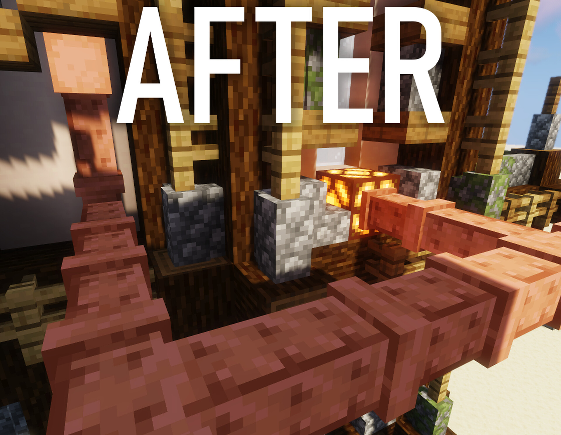 Lightning Rods to Copper Pipes Minecraft Texture Pack