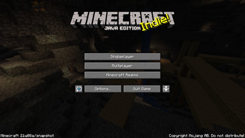 Cave Update menu screen Minecraft Texture Pack
