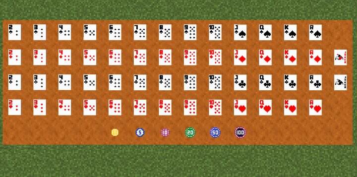 Poker cards + chips Minecraft Texture Pack