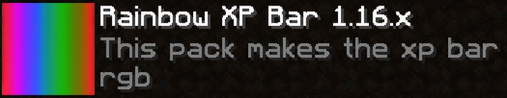 RGB | Rainbow XP Bar 1.16.X Minecraft Texture Pack