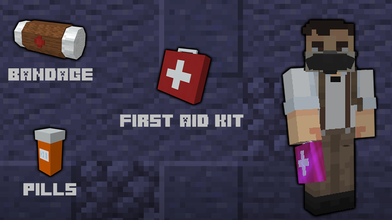 Zombie Pack - Medkits, Guns & Backpack Minecraft Texture Pack