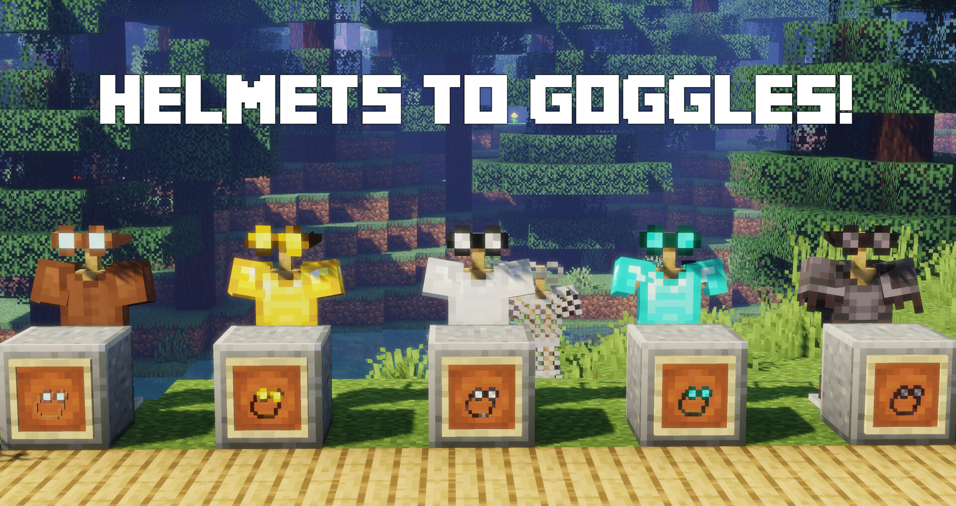 🥽Helmets to Goggles! 1.16.5+ Minecraft Texture Pack