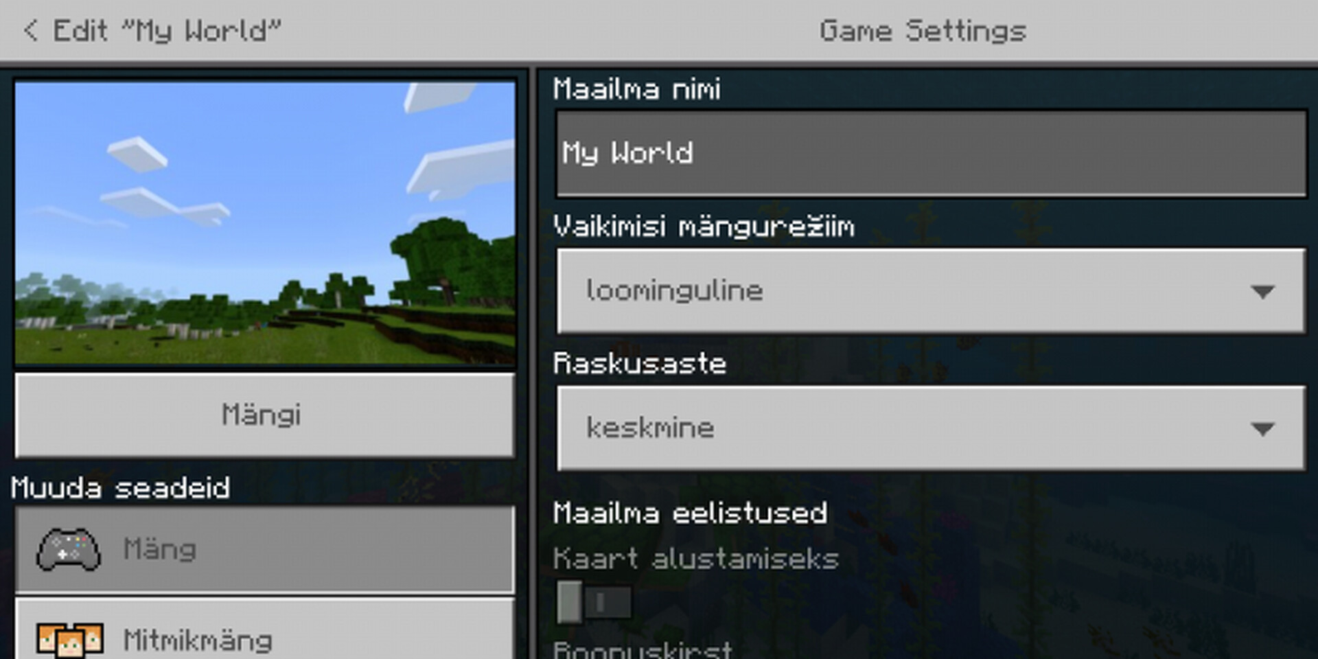 Estonian language pack Minecraft Texture Pack