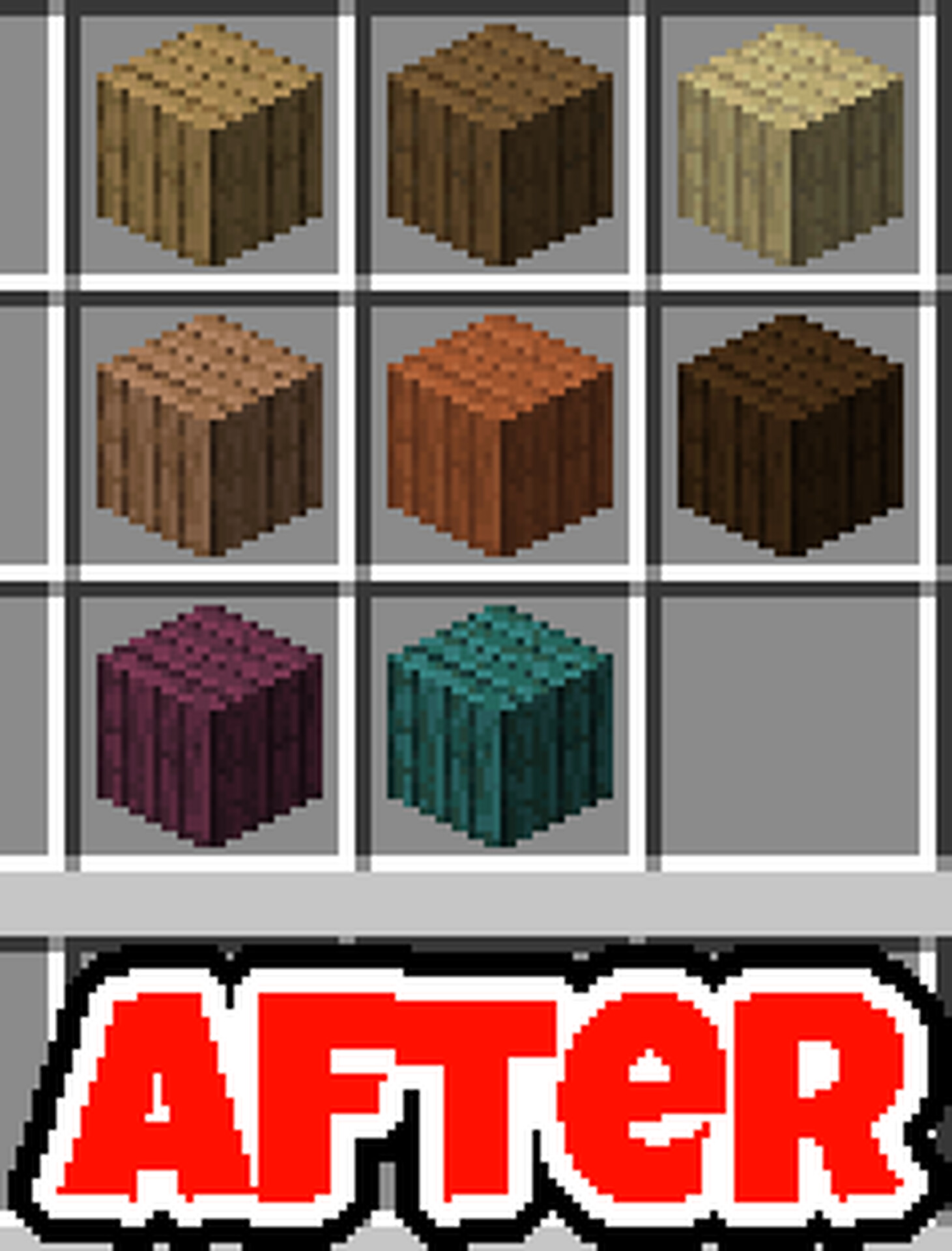 "Wood" Blocks To Vertical Planks Minecraft Texture Pack
