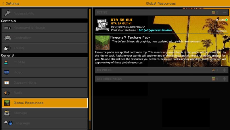 GTA San Andreas GUI Minecraft Texture Pack