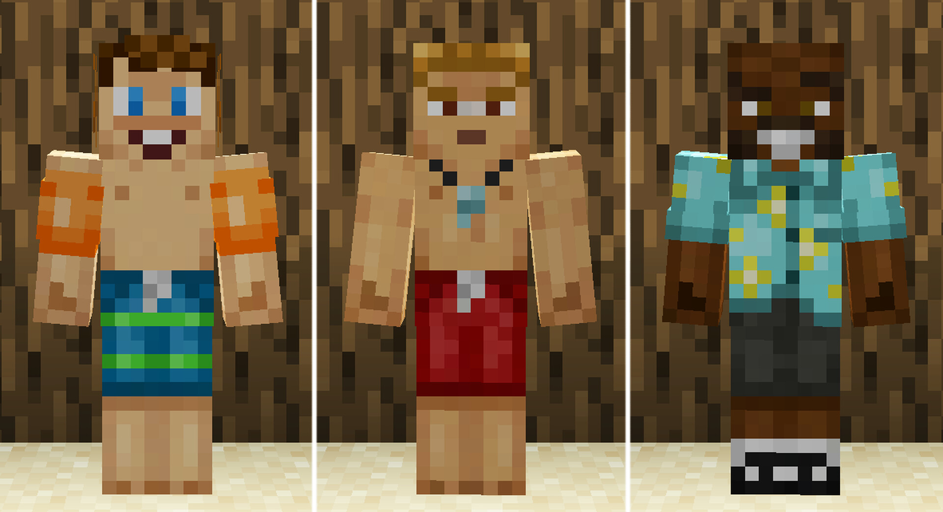 PixPerfect's Player Skins, Volume 1 - Beach Bundle Minecraft Texture Pack