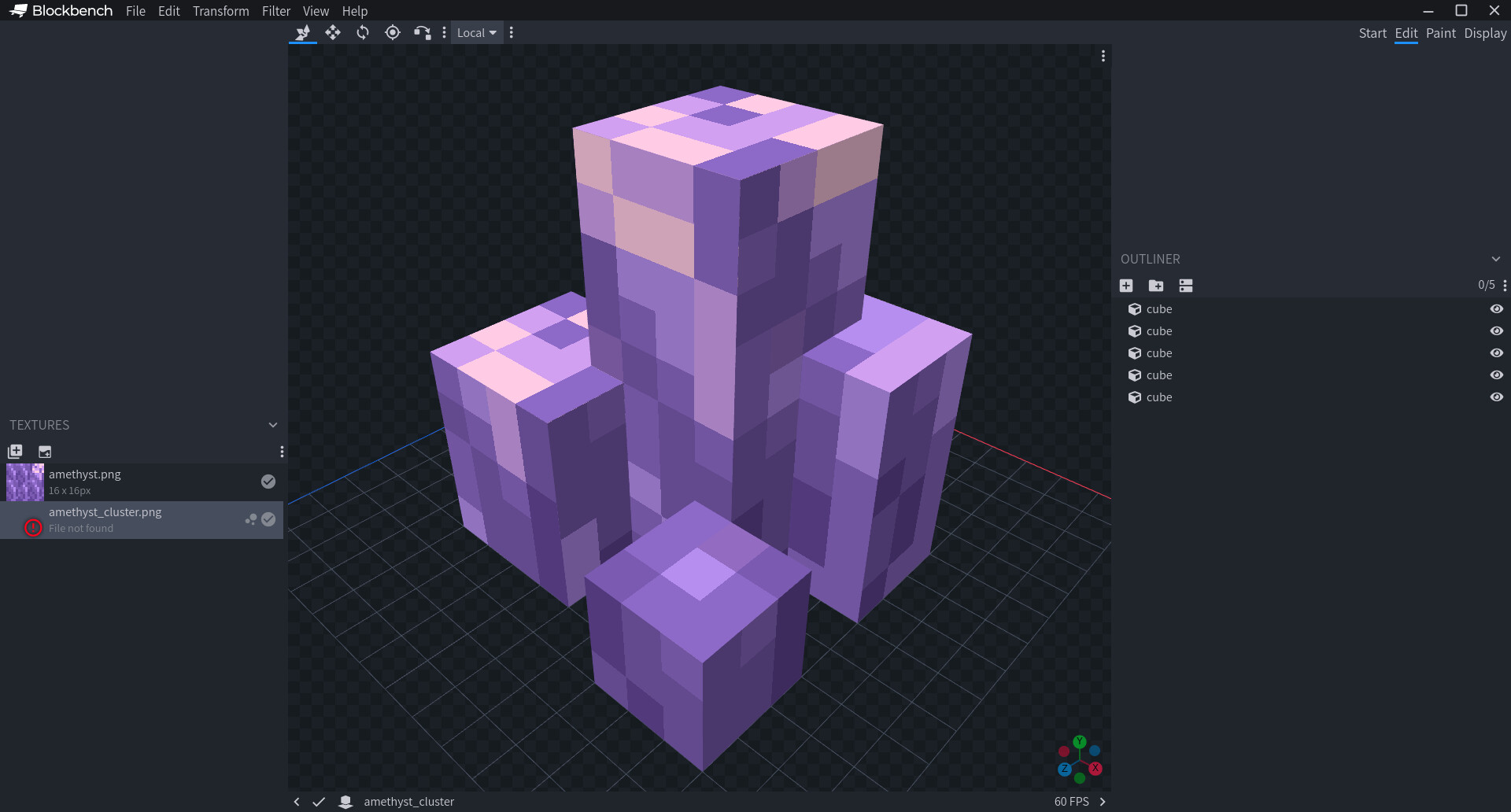 3D Amethyst Crystals Minecraft Texture Pack