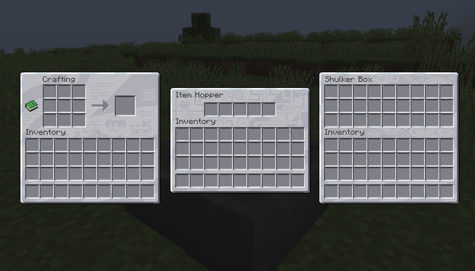 GUI Retextures (Dark mode, 1.8, 1.13-1.19.2) Minecraft Texture Pack