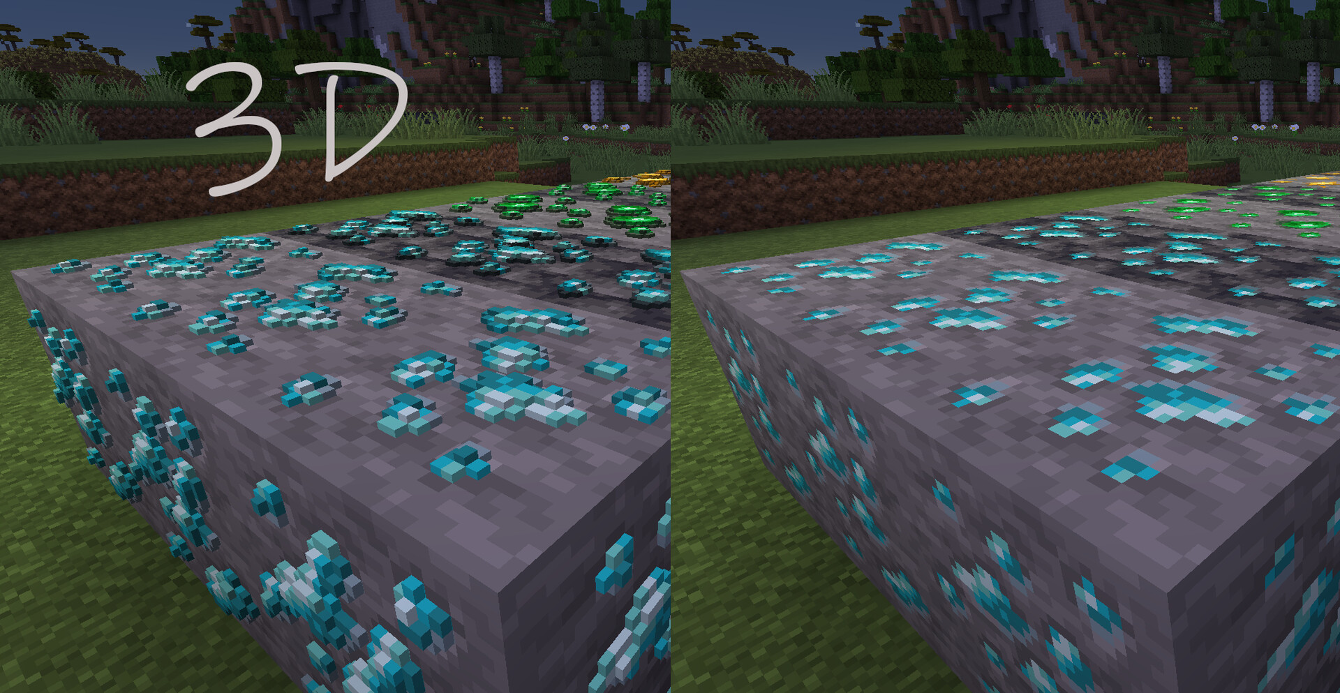 3D Ore Models for Compliance Minecraft Texture Pack