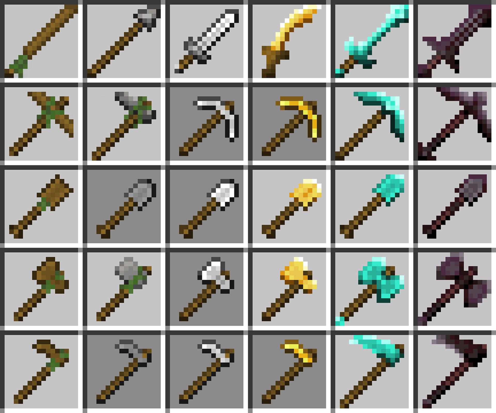 Alternative Tools and Weapons Minecraft Texture Pack