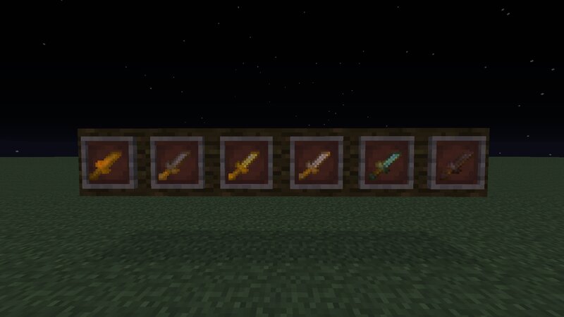 Yellow enchanting glint and short swords Minecraft Texture Pack