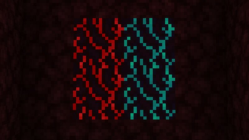 Glowing Crimson and Warped Stems Minecraft Texture Pack