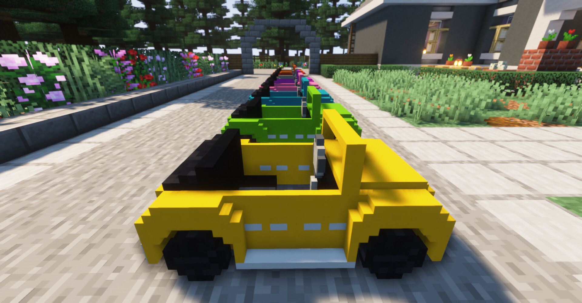 Minecart to Multiple Colorful vehicles !! Minecraft Texture Pack