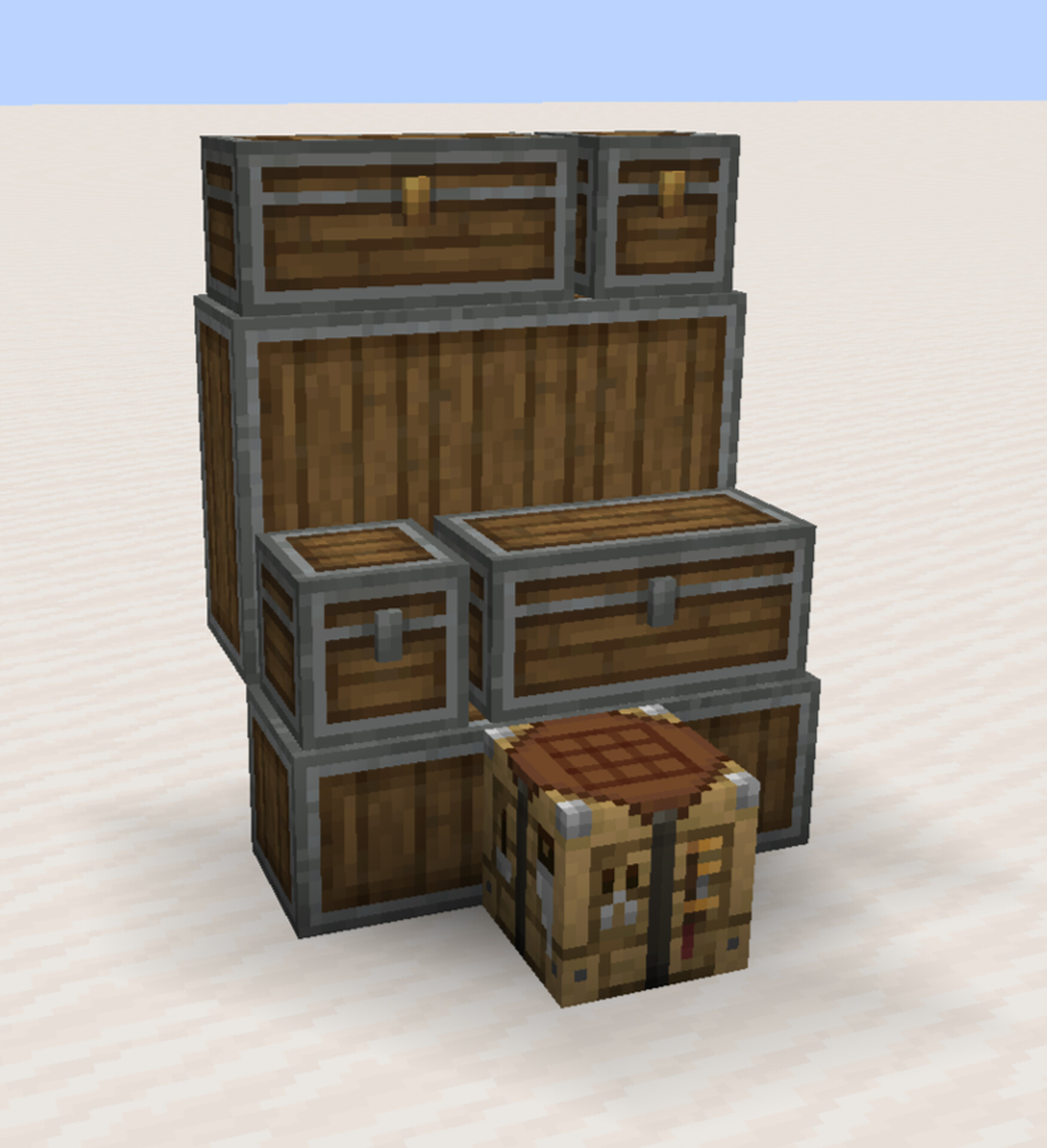 Andesite Chests + Crafting Table Minecraft Texture Pack