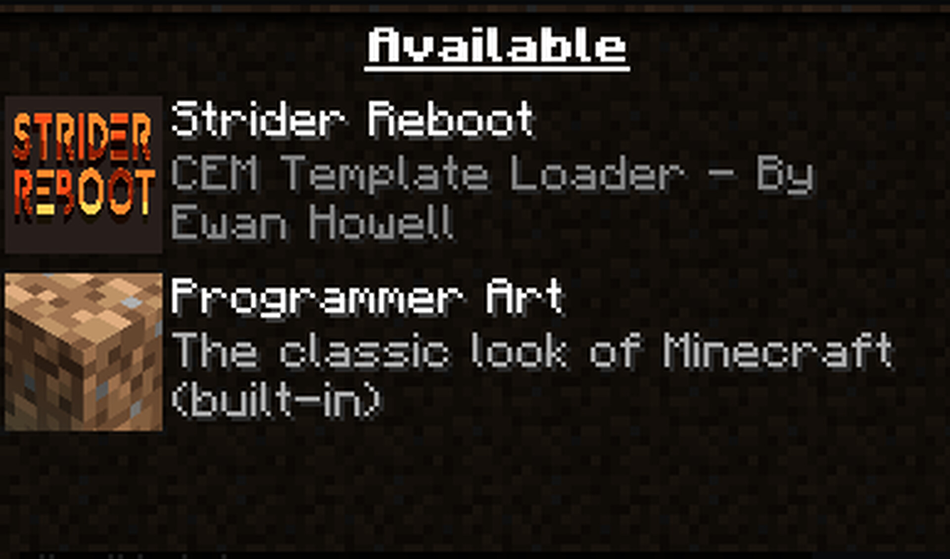 Strider Reboot Pack Minecraft Texture Pack