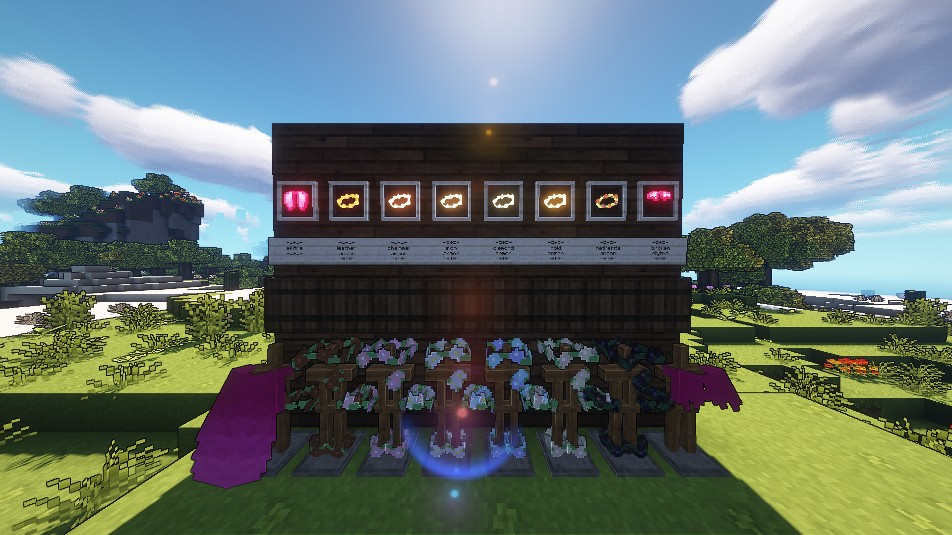 Cottagecore Flower Armor and Pink Elytra Minecraft Texture Pack