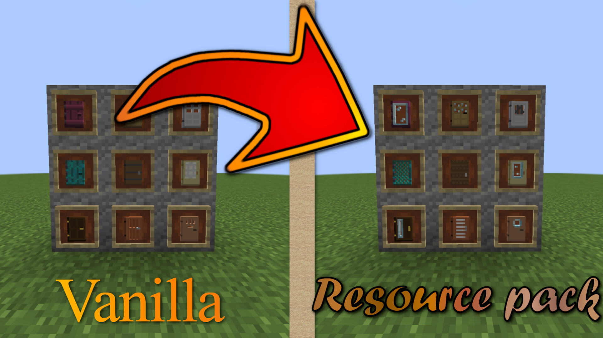 "Fight Pixel" Addon - Better vanilla doors Minecraft Texture Pack