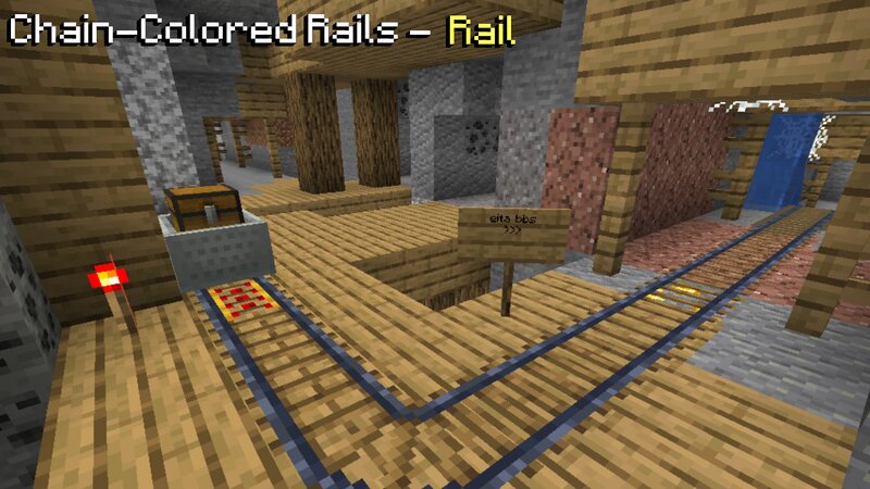 Chain-Colored Rails Minecraft Texture Pack
