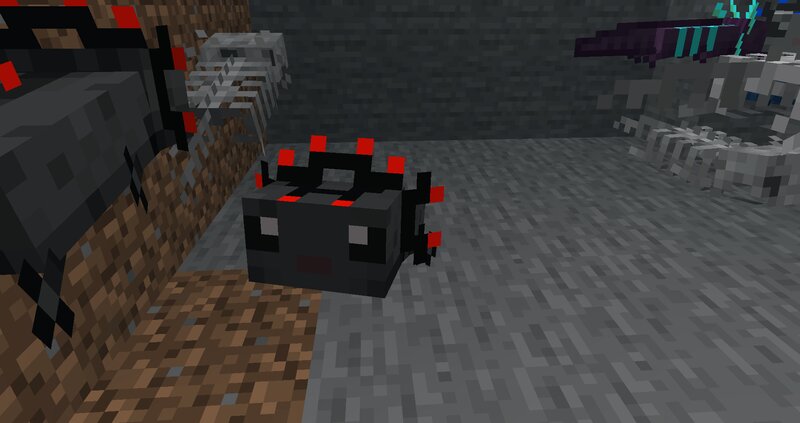Skeletal, Glowing, and more Axolotls Minecraft Texture Pack