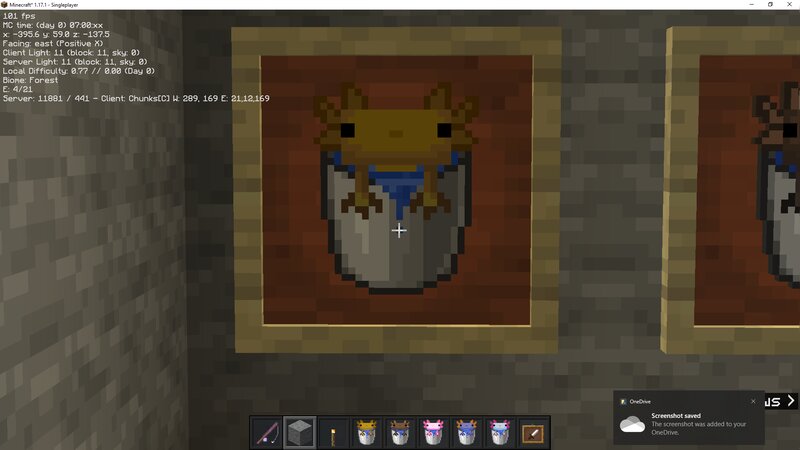 Colored Axolotl Buckets for Old Faithful Minecraft Texture Pack