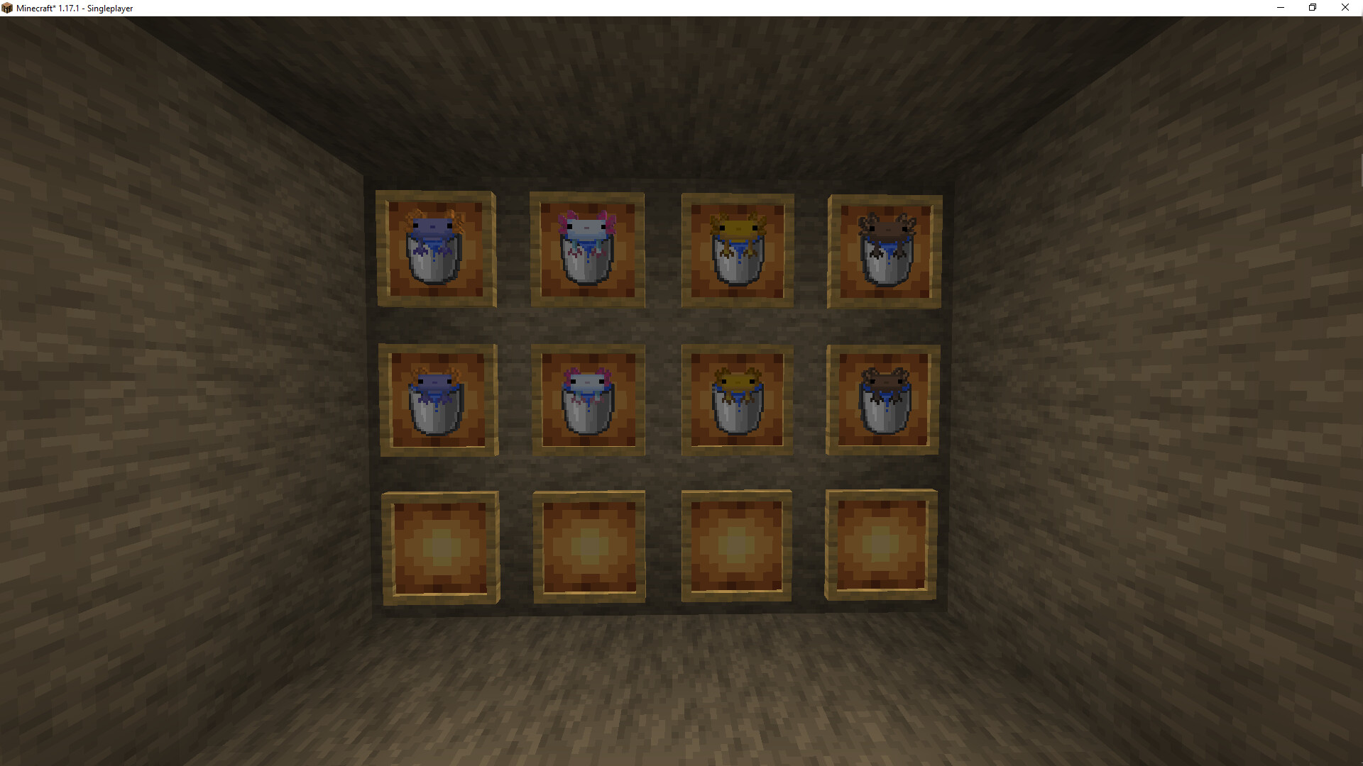 Colored Axolotl Buckets with Babies for Old Faithful Minecraft Texture Pack