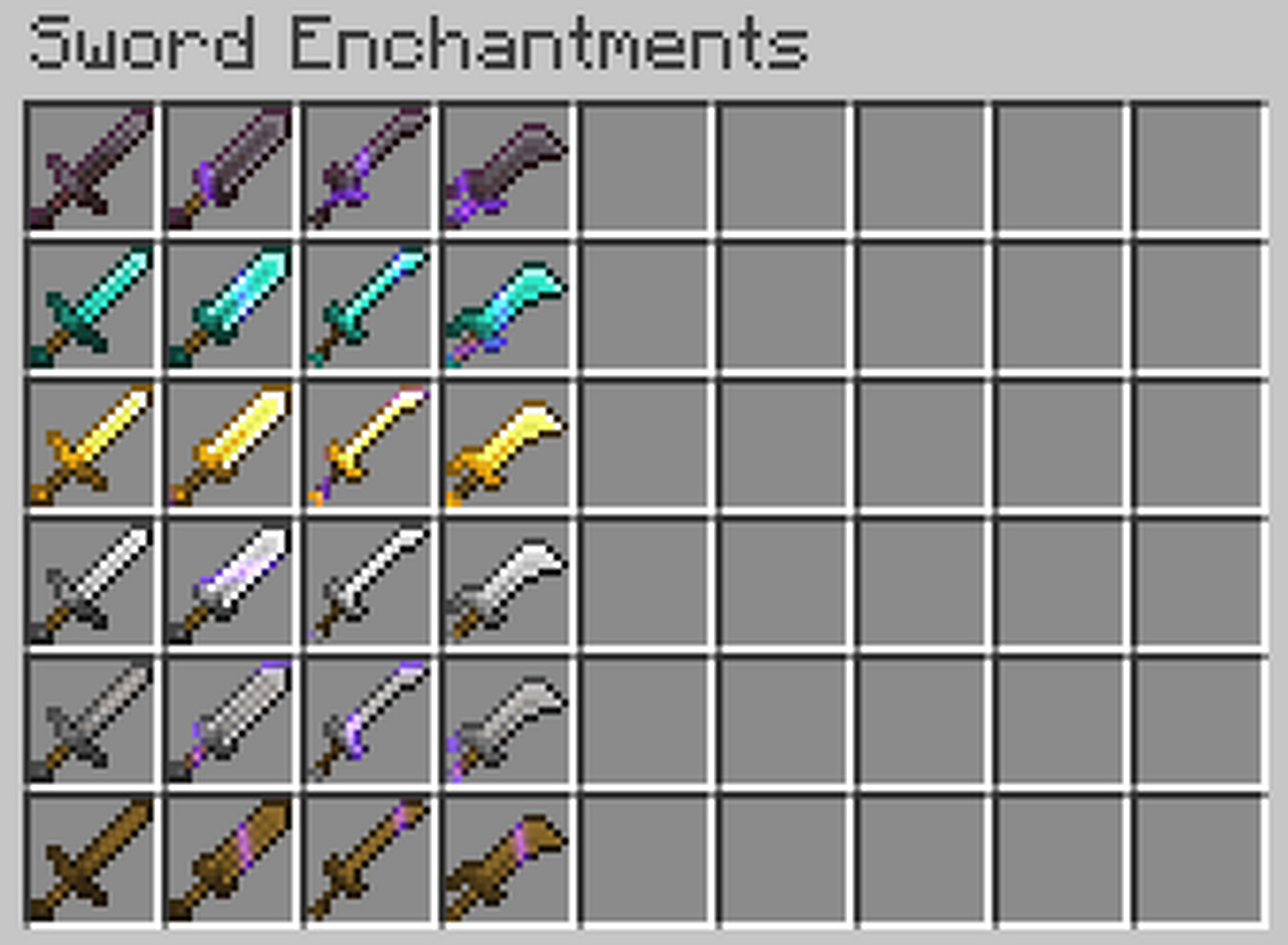 Visible Exclusive Enchantments (requires optifine) Minecraft Texture Pack