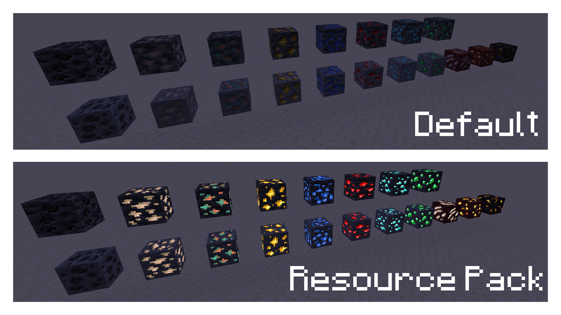 New Style Emissive Ores (+ Copper Ore & Deepslate Ore) Minecraft ...