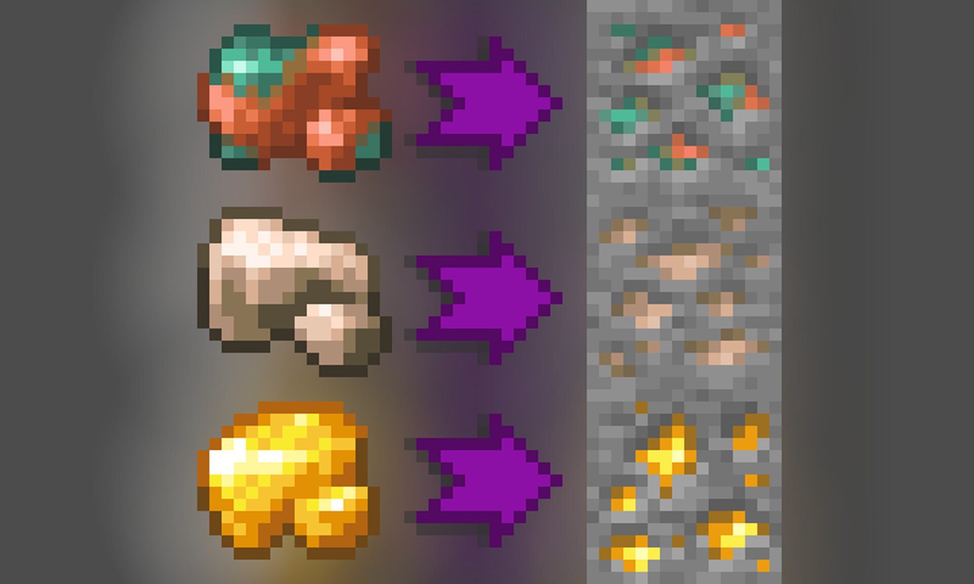 Raw to Ore Minecraft Texture Pack