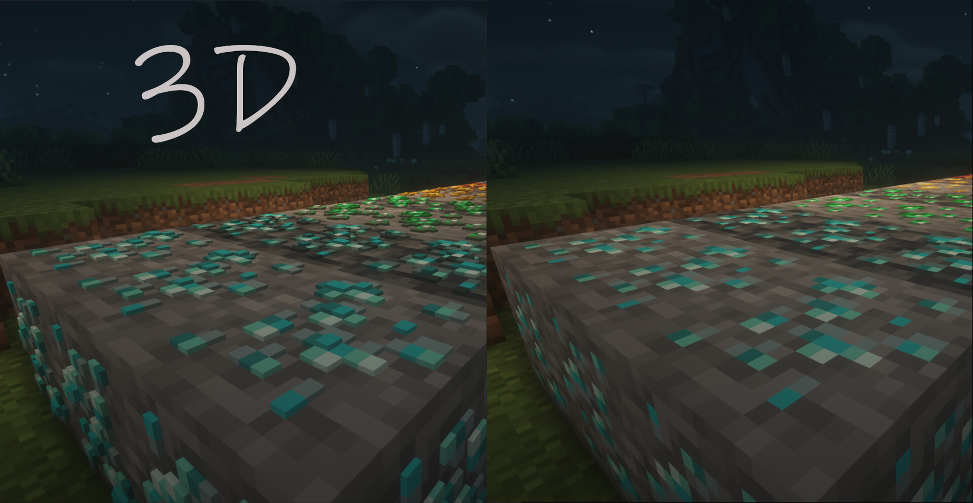 3D Ore Models for Vanilla Textures Minecraft Texture Pack