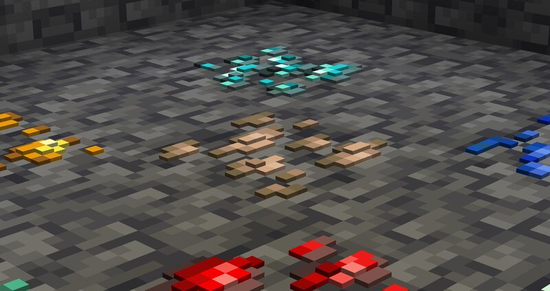 3D Ore Models for Vanilla Textures Minecraft Texture Pack